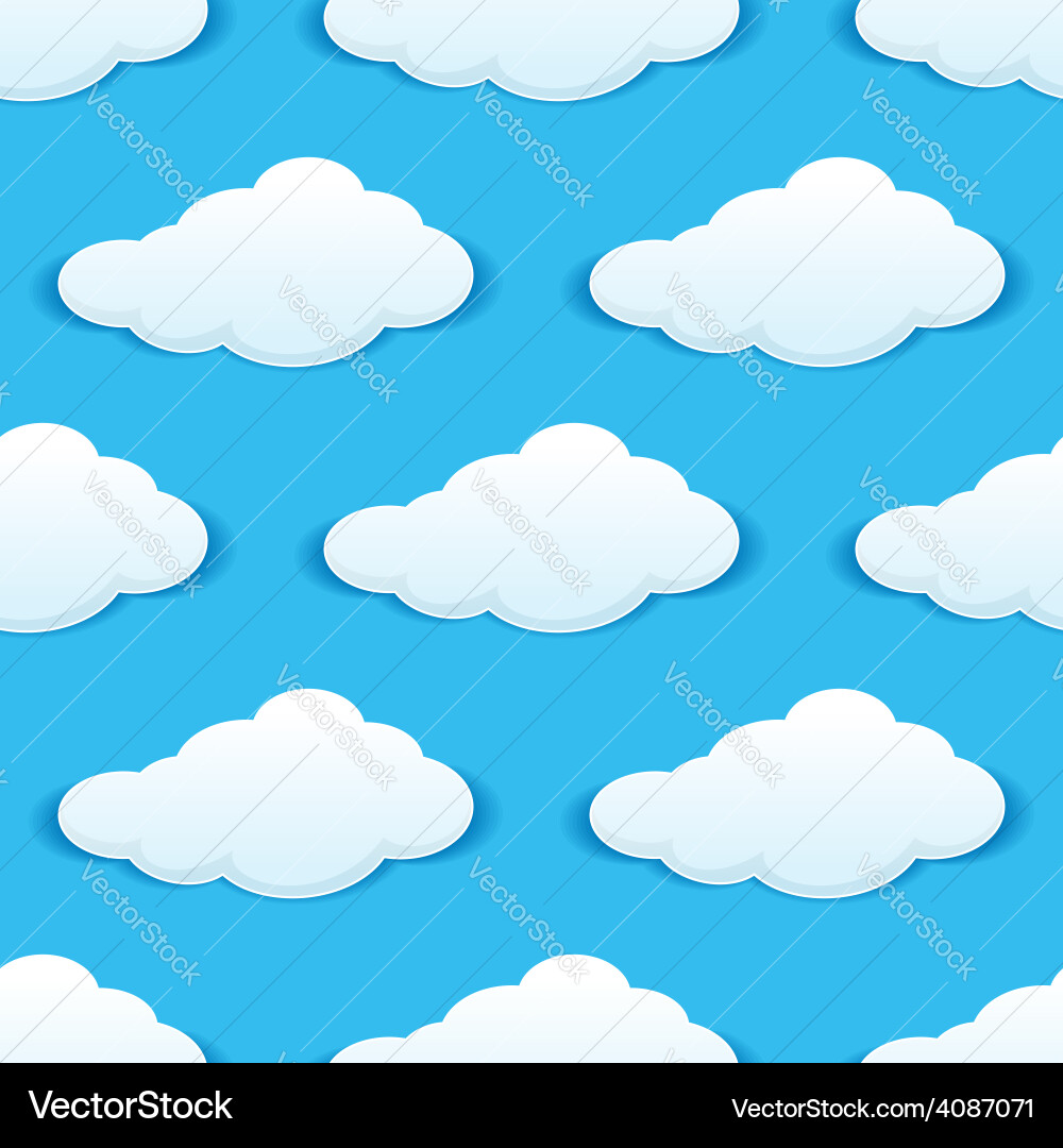 Cloudy sky seamless pattern Royalty Free Vector Image