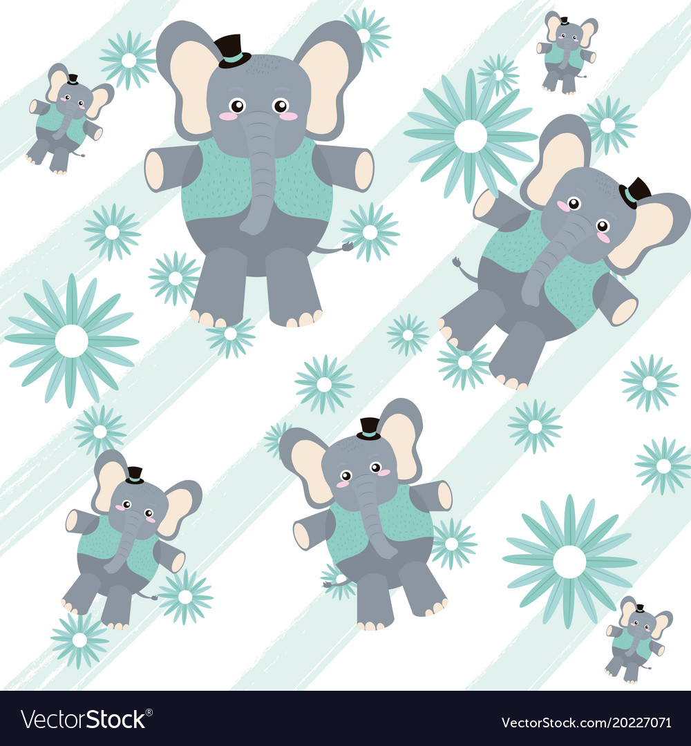 Cute animals pattern background Royalty Free Vector Image