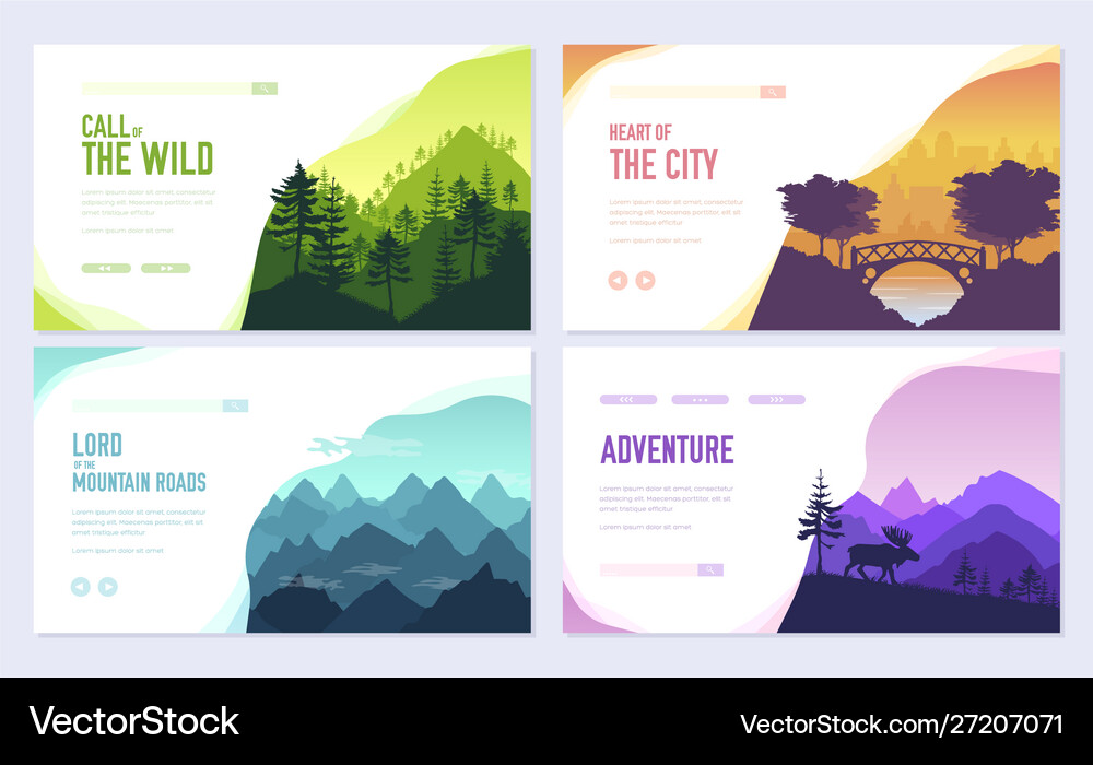 Nature brochure cards set ecology template Vector Image