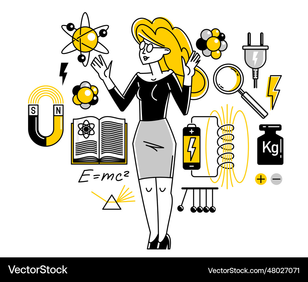Physicist working on some theoretical physics or Vector Image