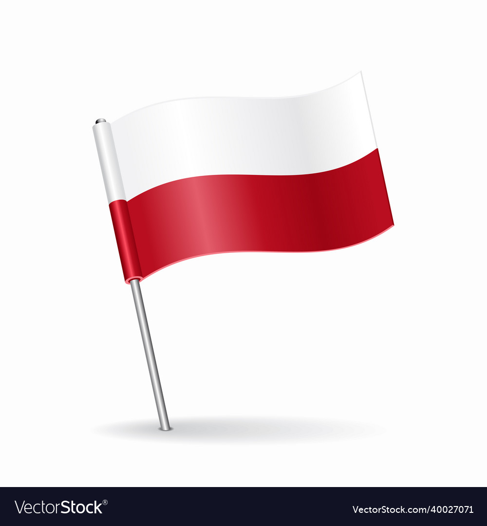 Polish flag map pointer layout Royalty Free Vector Image