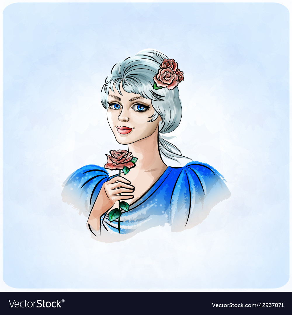 Portrait of a beautiful lady Royalty Free Vector Image