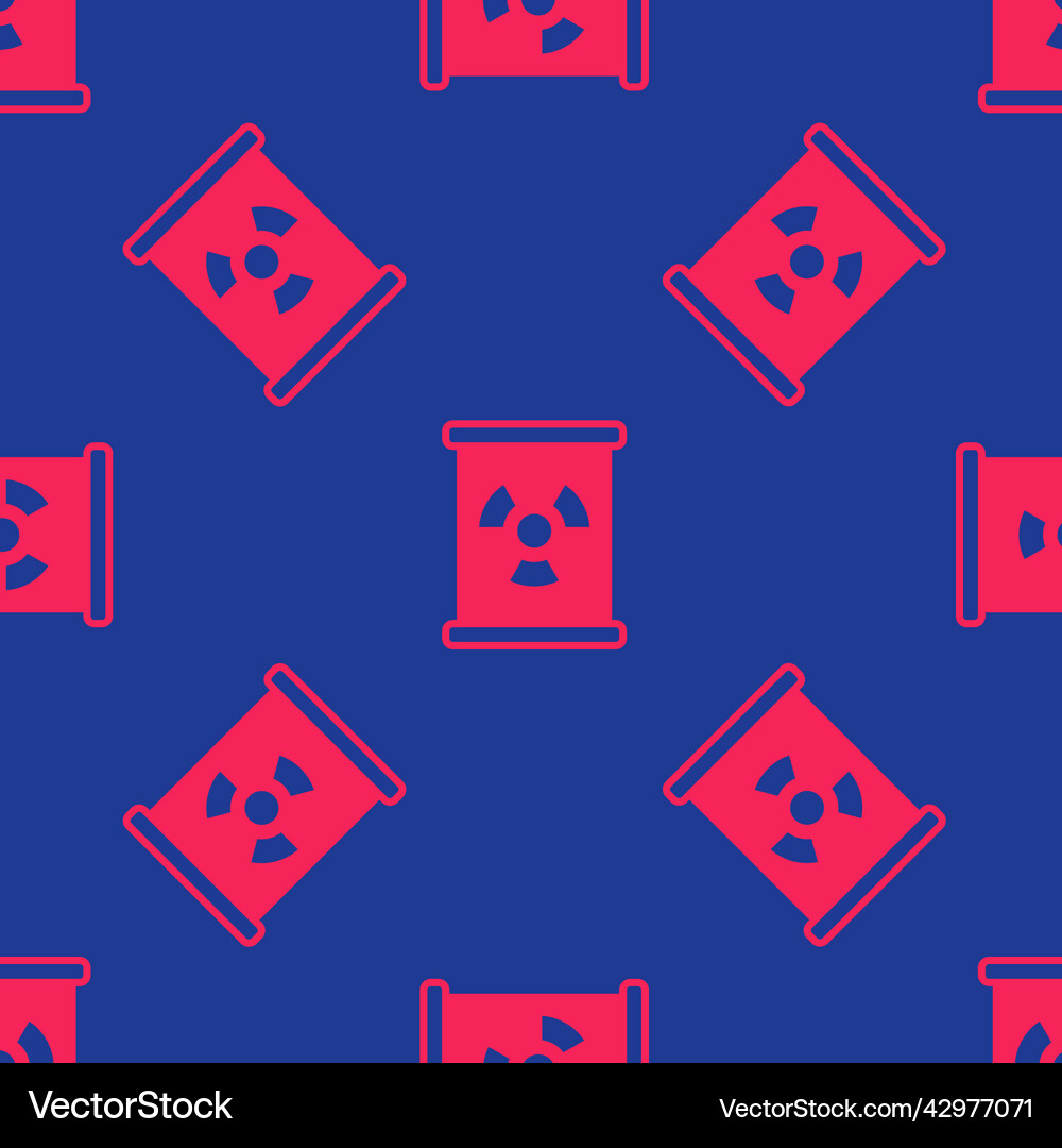 Red radioactive waste in barrel icon isolated Vector Image
