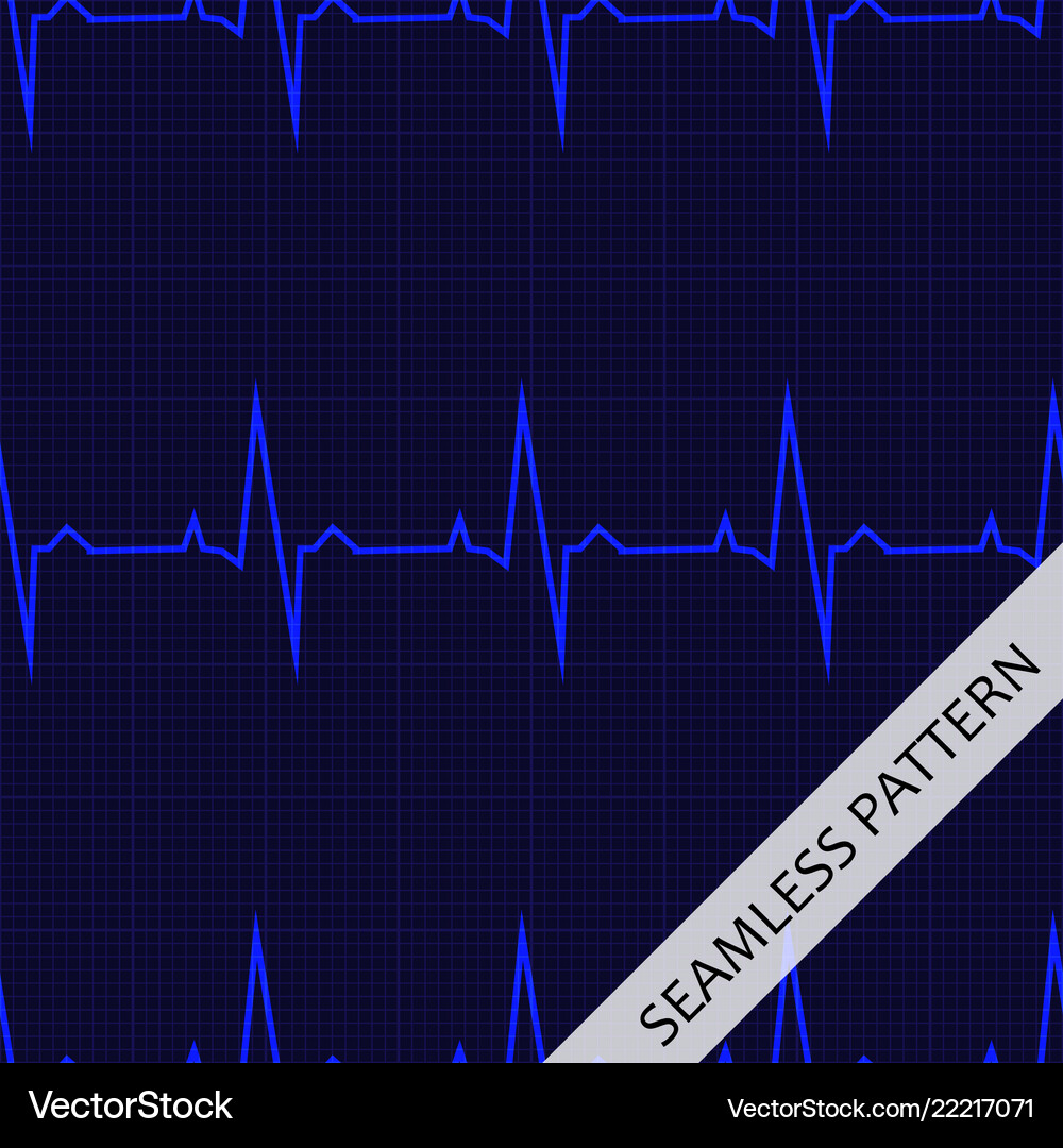 Seamless pattern with heart rate heartbeat neon Vector Image