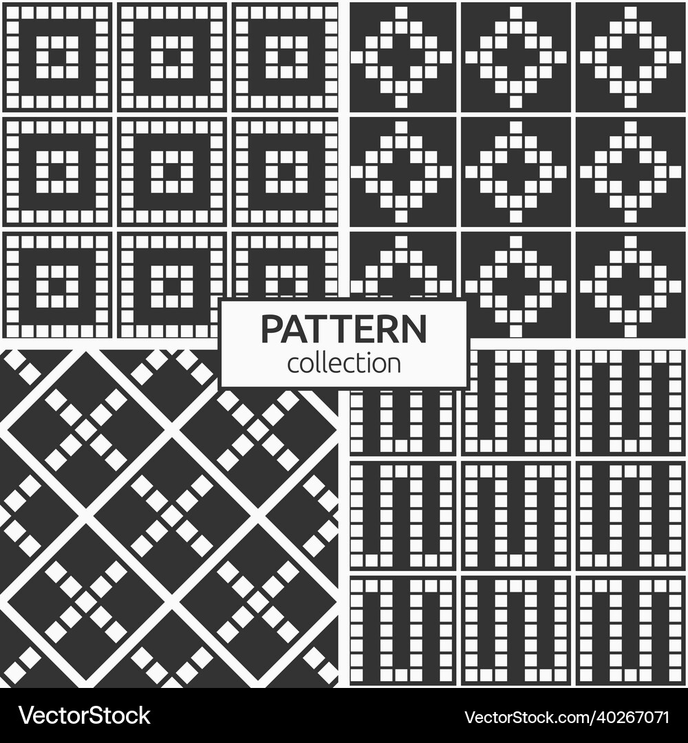 Set of four seamless patterns modern stylish Vector Image