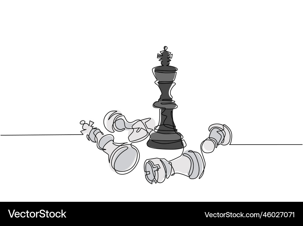 Single one line drawing leader success concept Vector Image