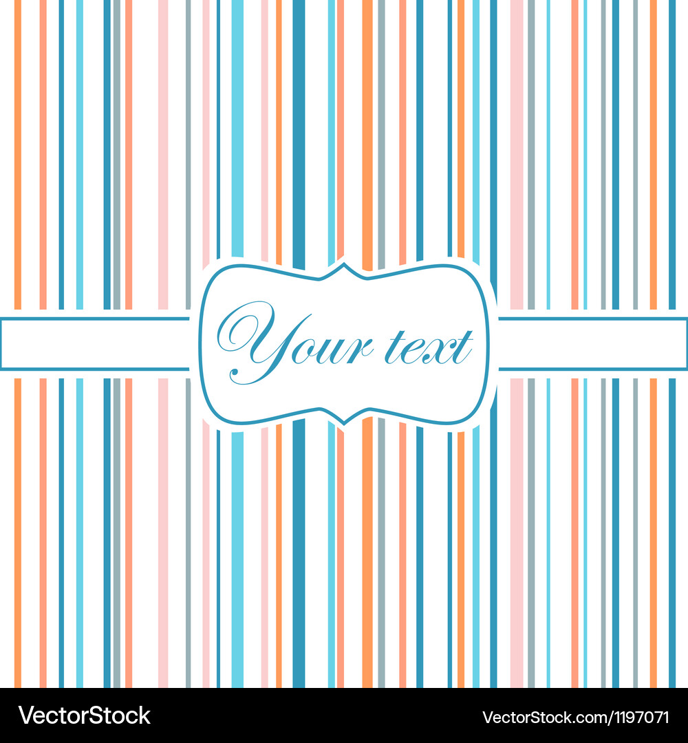 Striped colorful greeting card Royalty Free Vector Image
