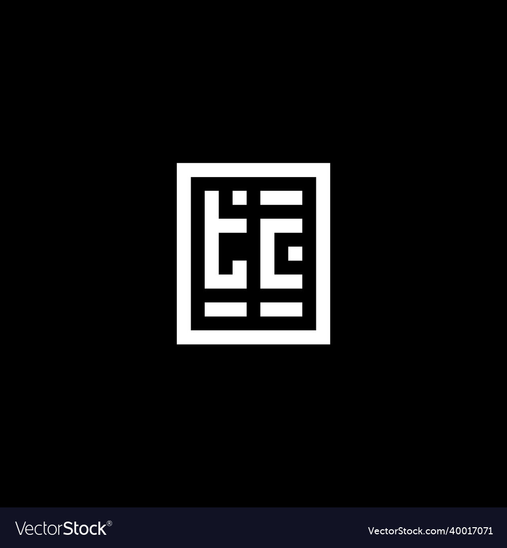 Tc initial logo with square rectangular shape Vector Image