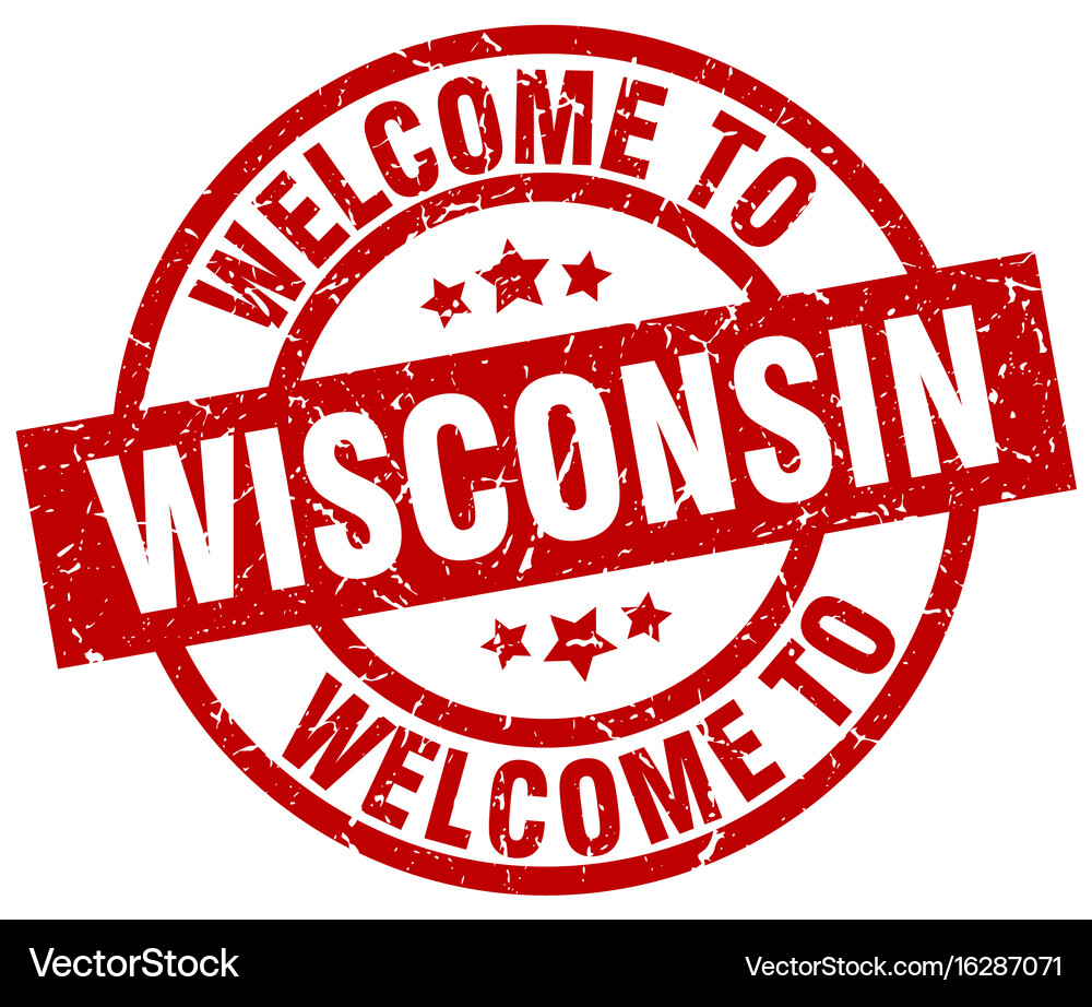 Welcome to wisconsin red stamp Royalty Free Vector Image