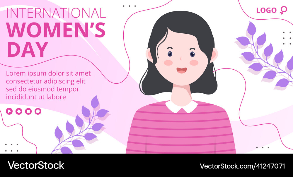 Womens day post template flat editable of square Vector Image