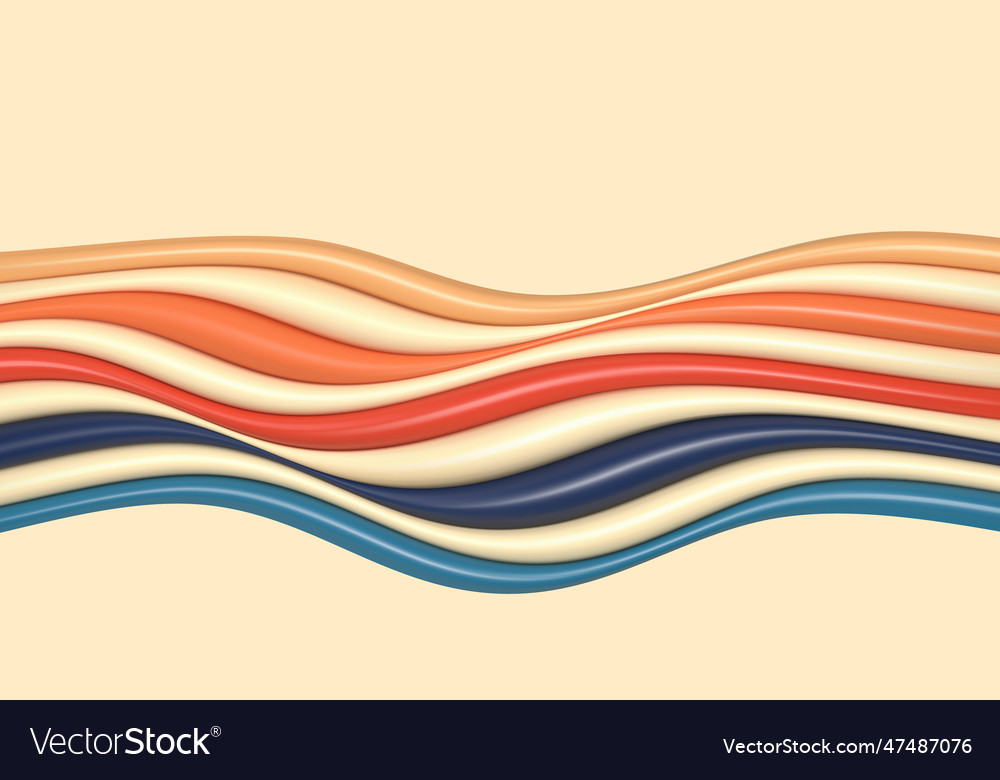 3d colorful abstract wave flow liquid geometric Vector Image