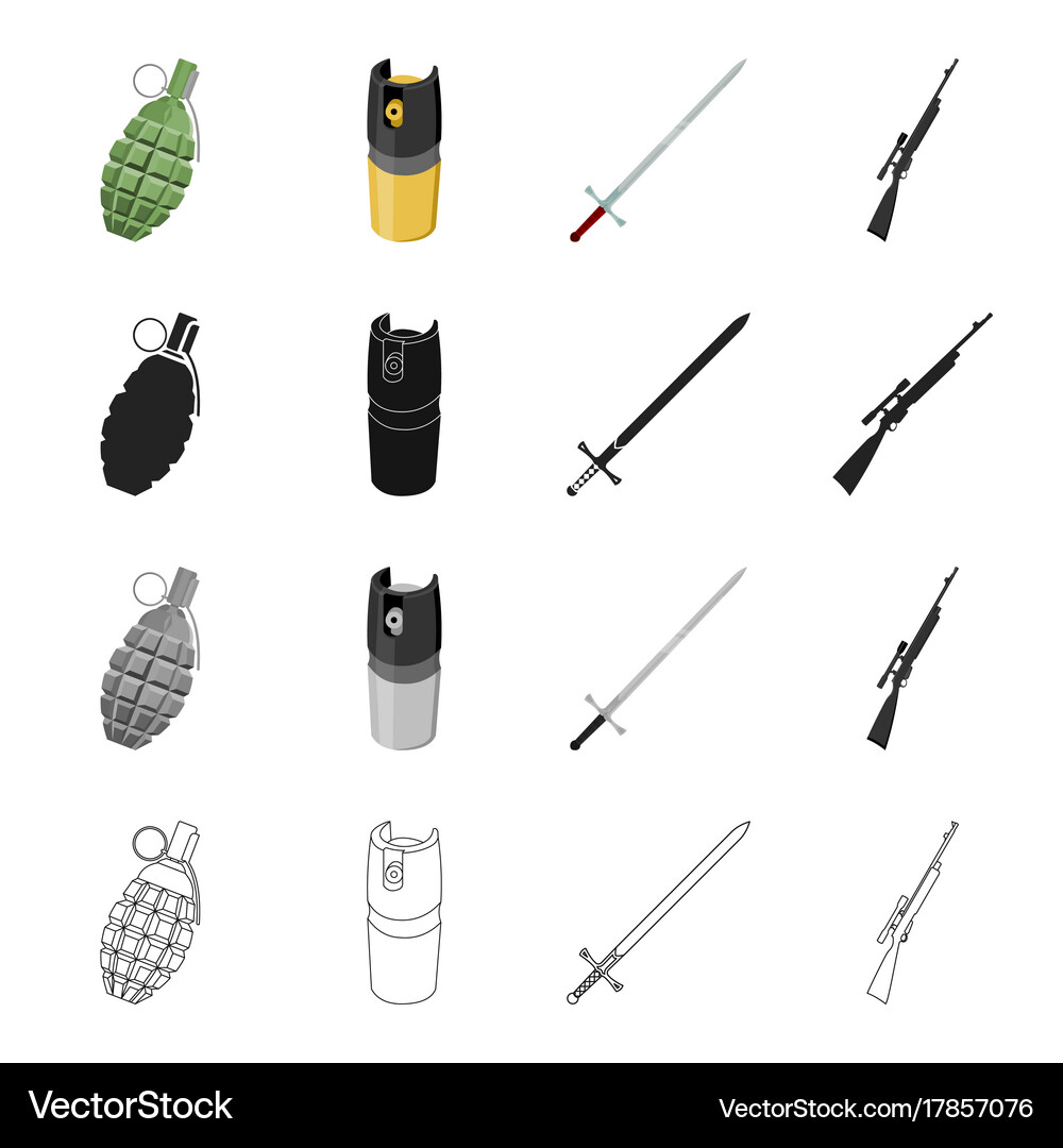 Army war weapons and other web icon in cartoon Vector Image