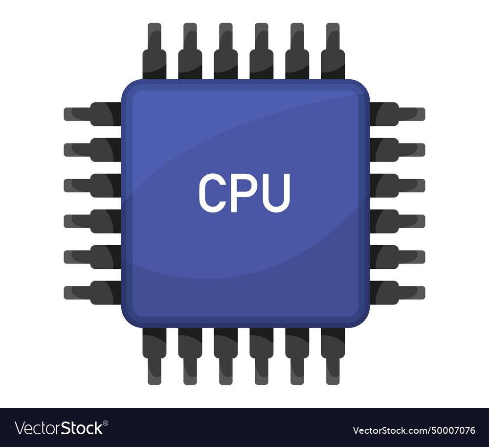 Computer processor microprocessor electronic cpu Vector Image