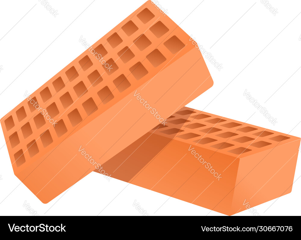 Construction bricks icon cartoon style Royalty Free Vector