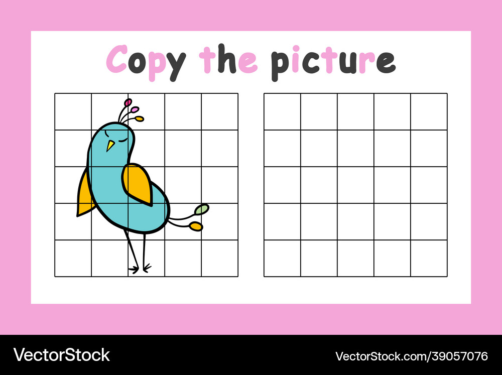 Copy the picture educational game for children Vector Image