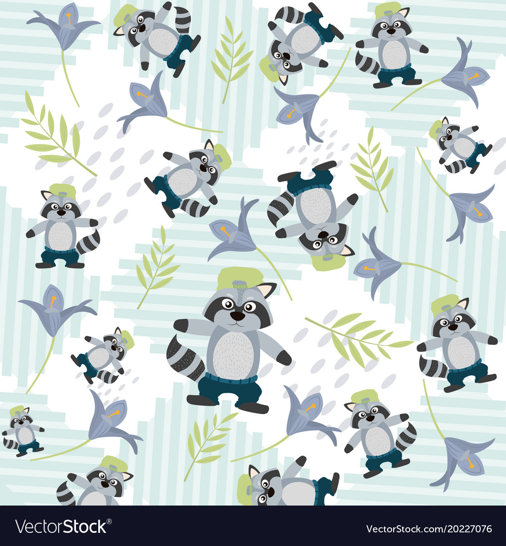 Cute animals pattern background Royalty Free Vector Image