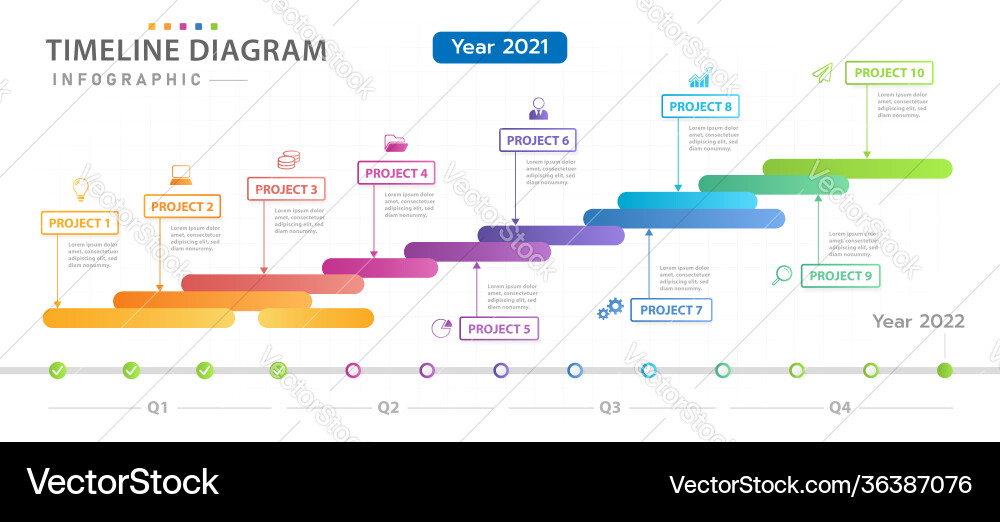 Infographic modern timeline diagram calendar Vector Image