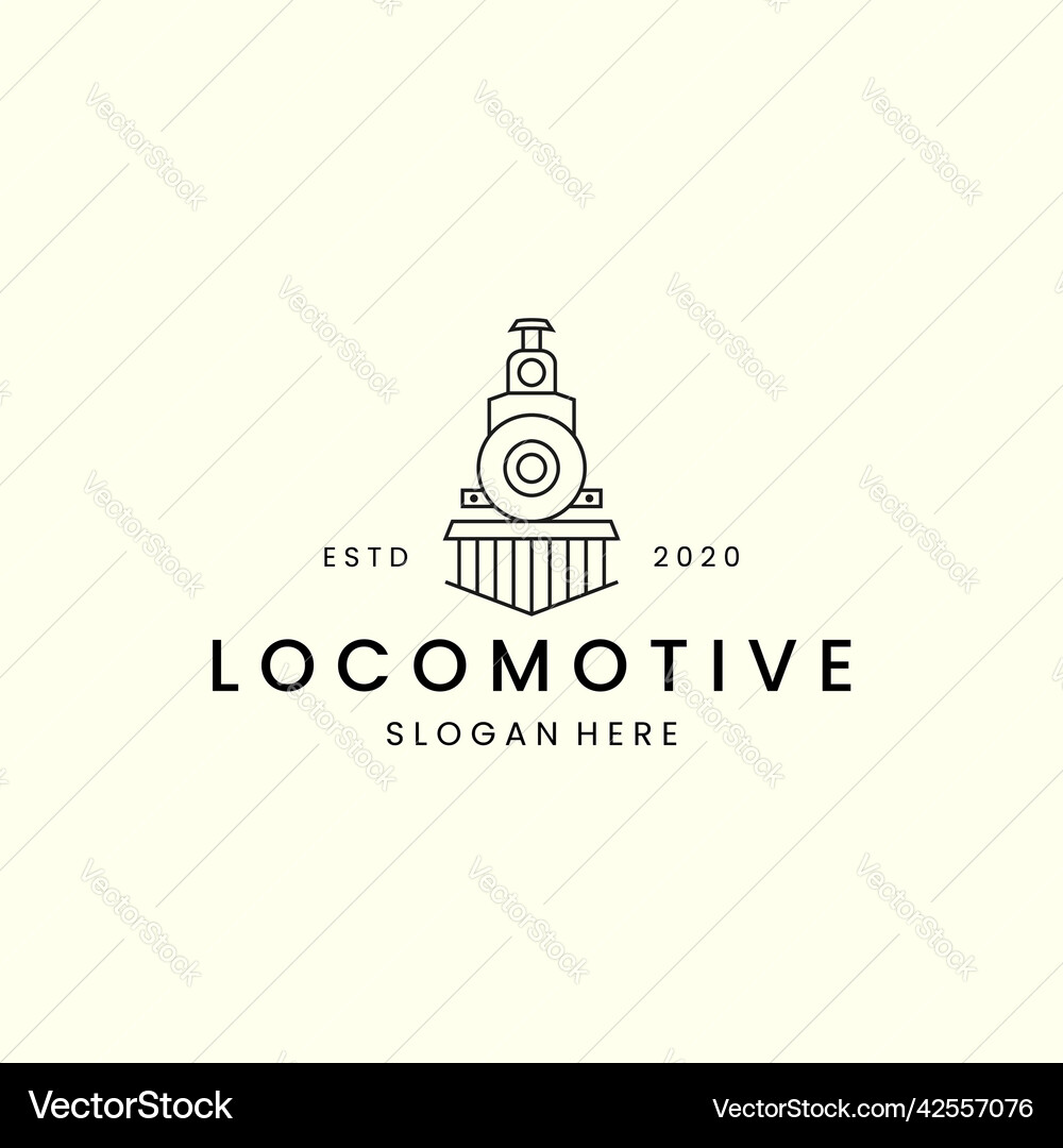 Locomotive with linear style logo icon template Vector Image