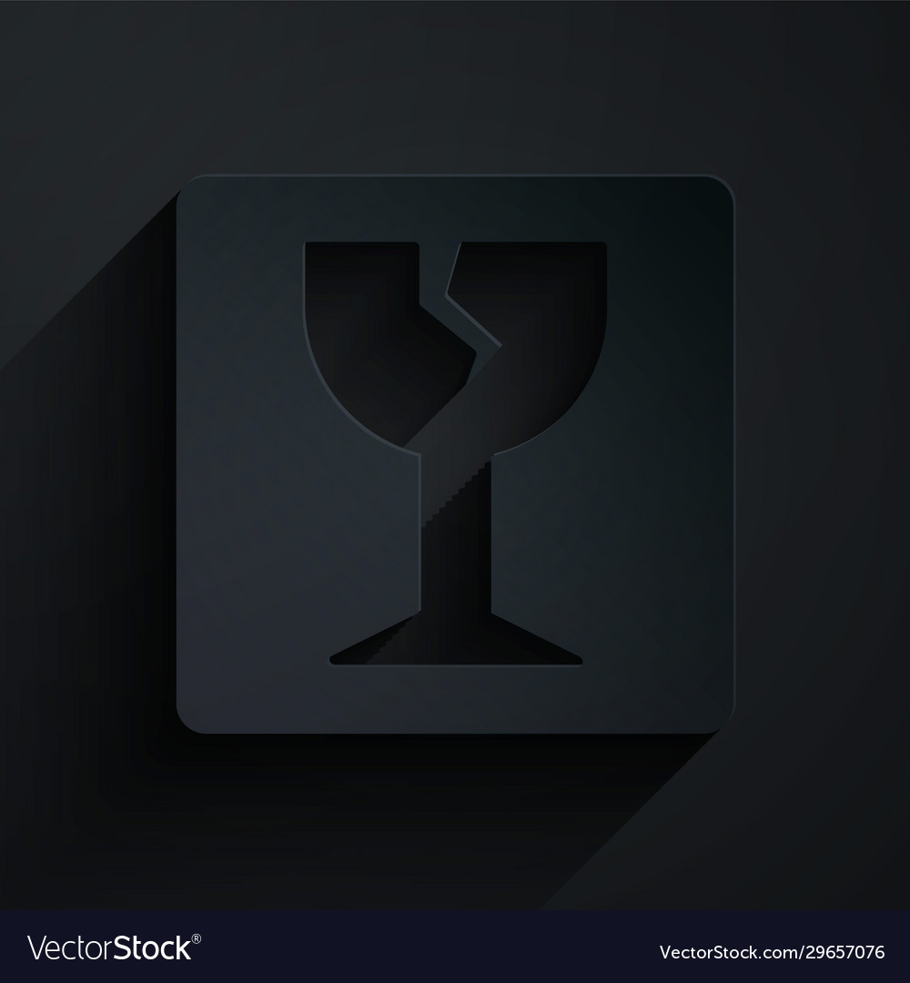 Paper cut fragile broken glass symbol for delivery