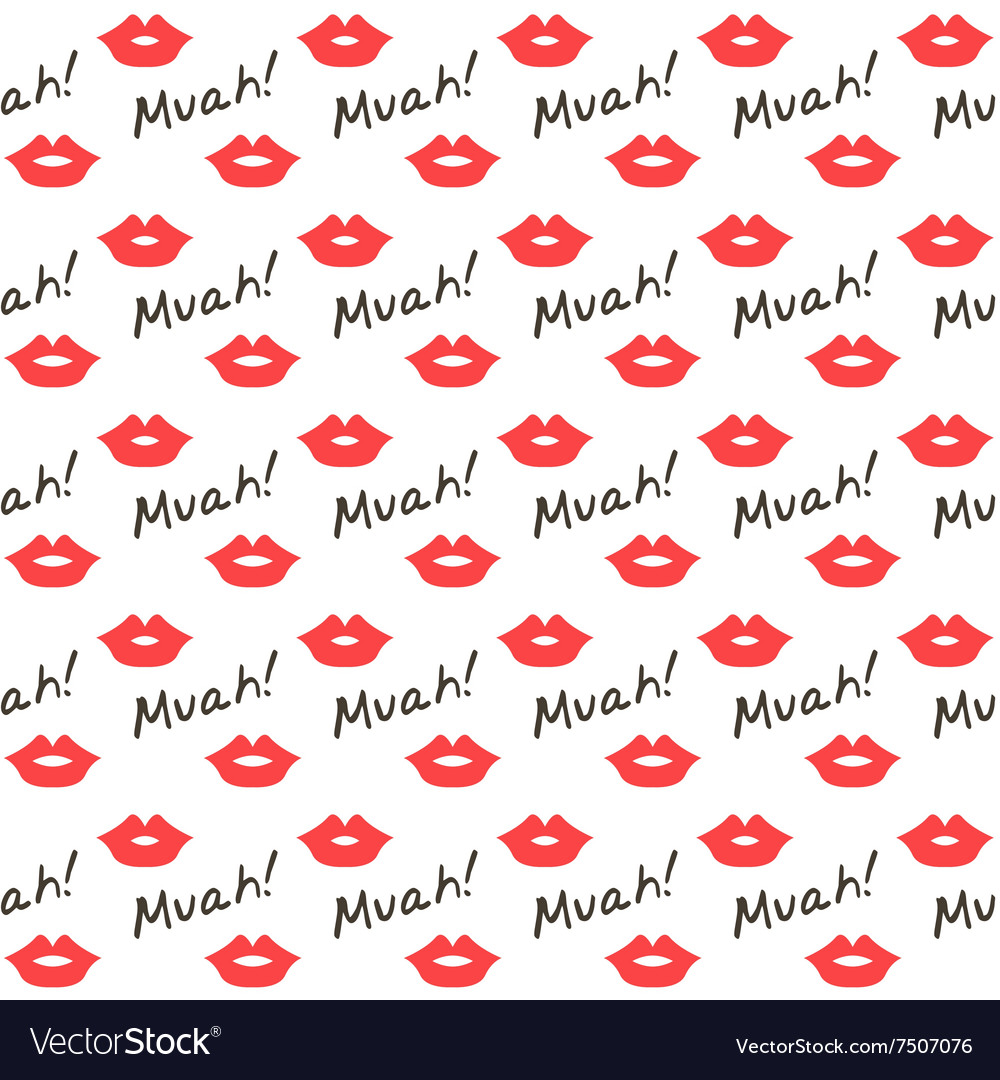 Red lips seamless pattern Royalty Free Vector Image