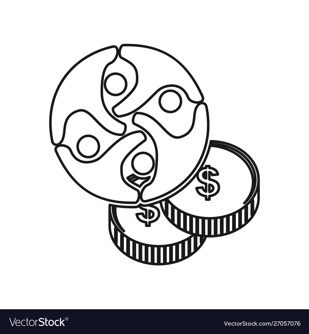 Stack money people commitment teamwork together Vector Image