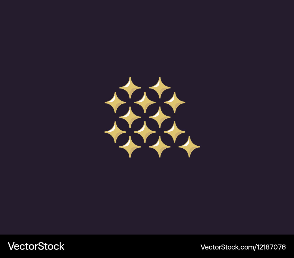 Stars letter q logotype luxury abc icon Royalty Free Vector