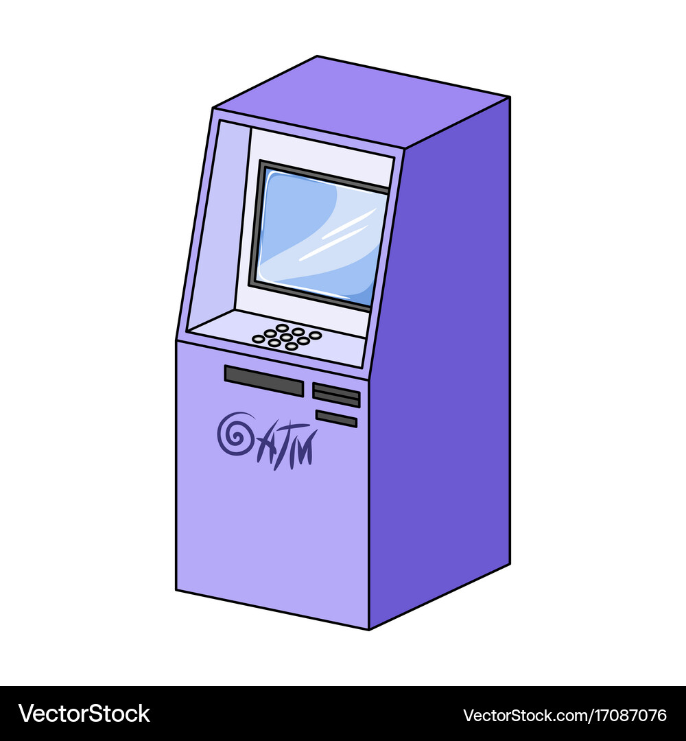 Terminal atm for receiving cash terminals single Vector Image