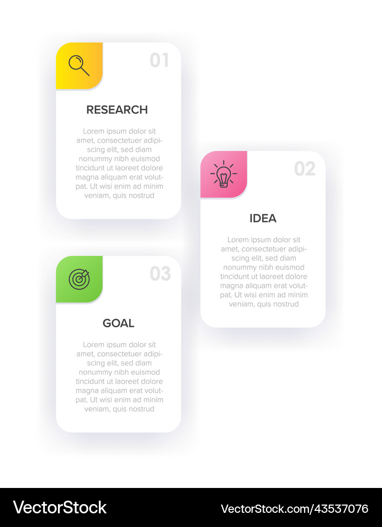 Vertical infographic design with icons and 3 Vector Image