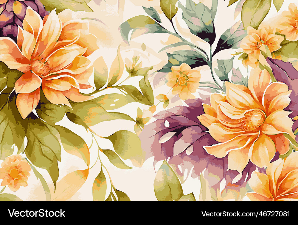Abstract floral art background template botanical Vector Image