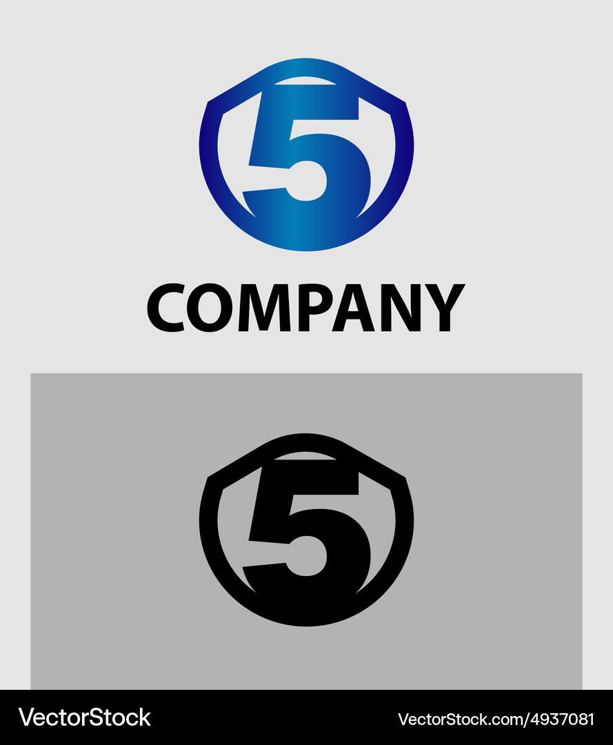 Abstract Number 5 logo Symbol icon set Royalty Free Vector