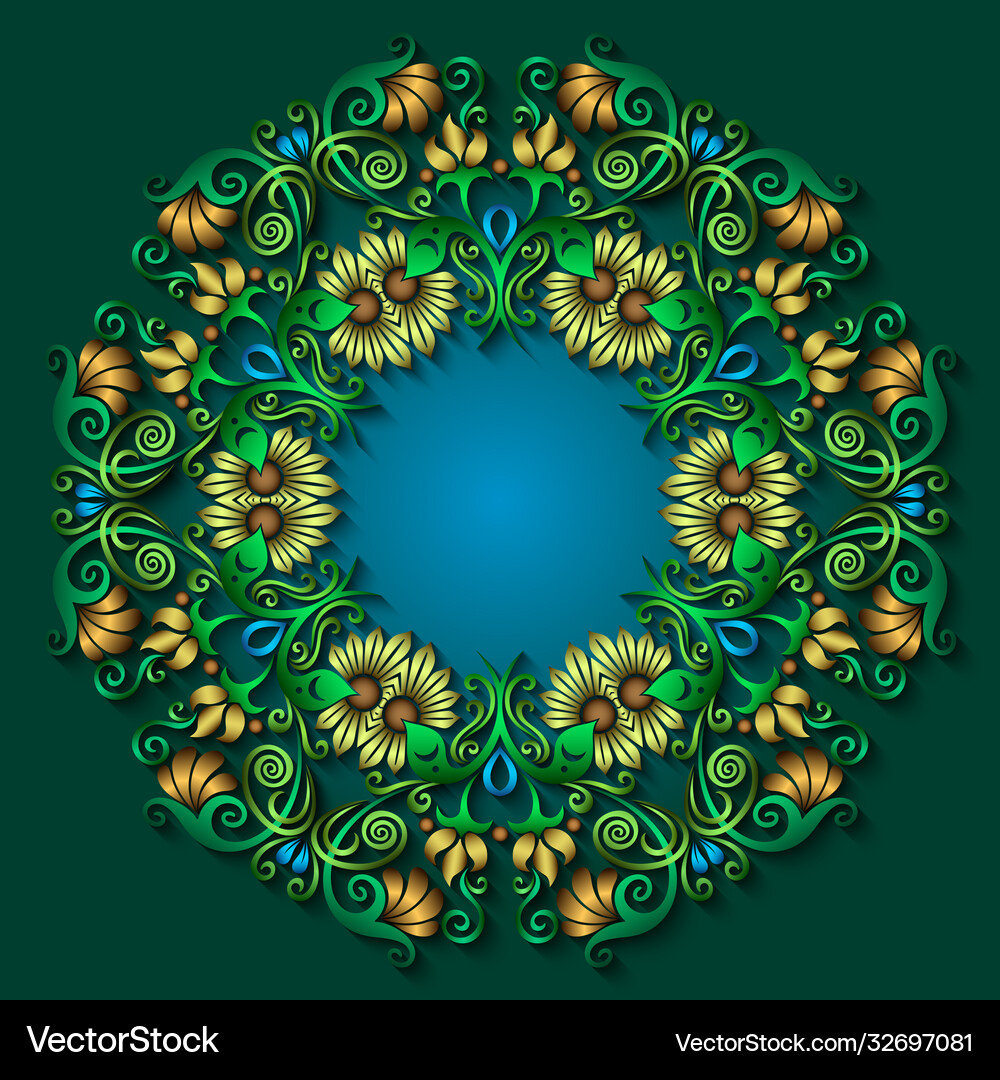 Abstract ornamental nature vintage frame Vector Image