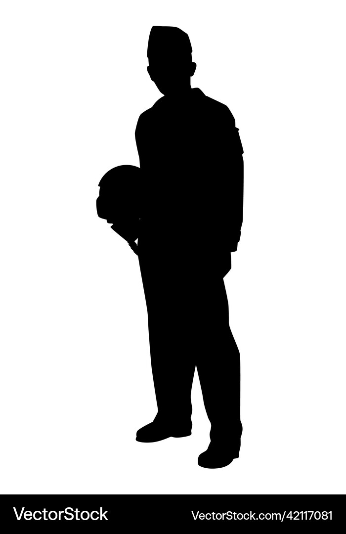 Airforce pilot soldier silhouette Royalty Free Vector Image
