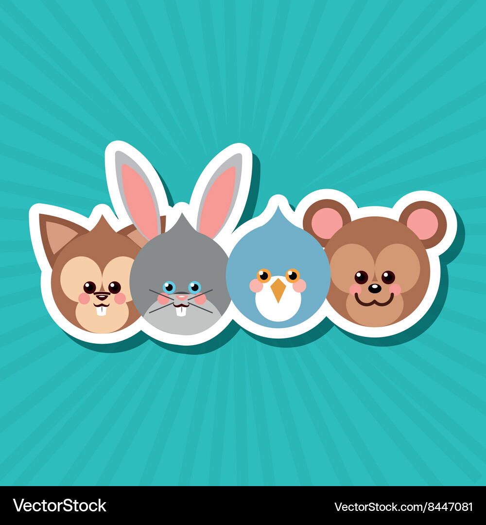 Animal cartoon design editable Royalty Free Vector Image
