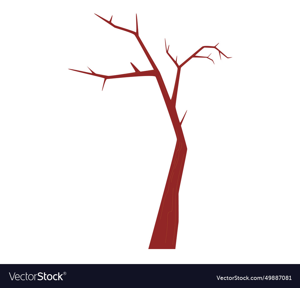 Bare tree without leaves brown simple trunk Vector Image