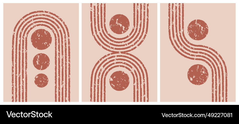 Boho abstract geometric shapes modern graphic Vector Image