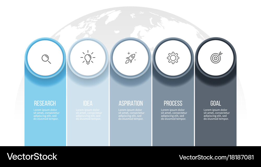 Business infographics presentation with 5 columns Vector Image