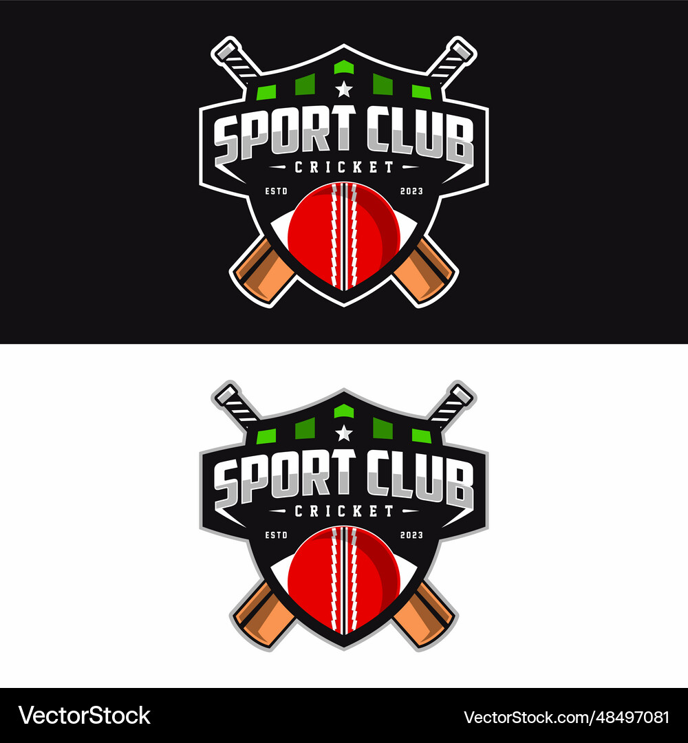Cricket sport logo design Royalty Free Vector Image