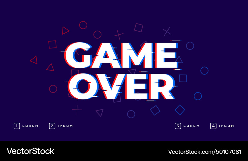 Digital esport game over web screen banner design Vector Image