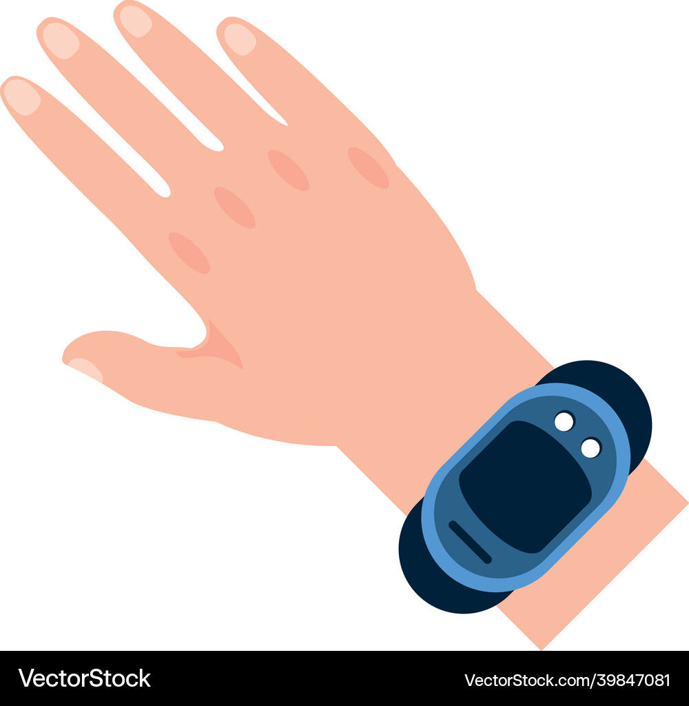 Hand with wearable bracelet Royalty Free Vector Image