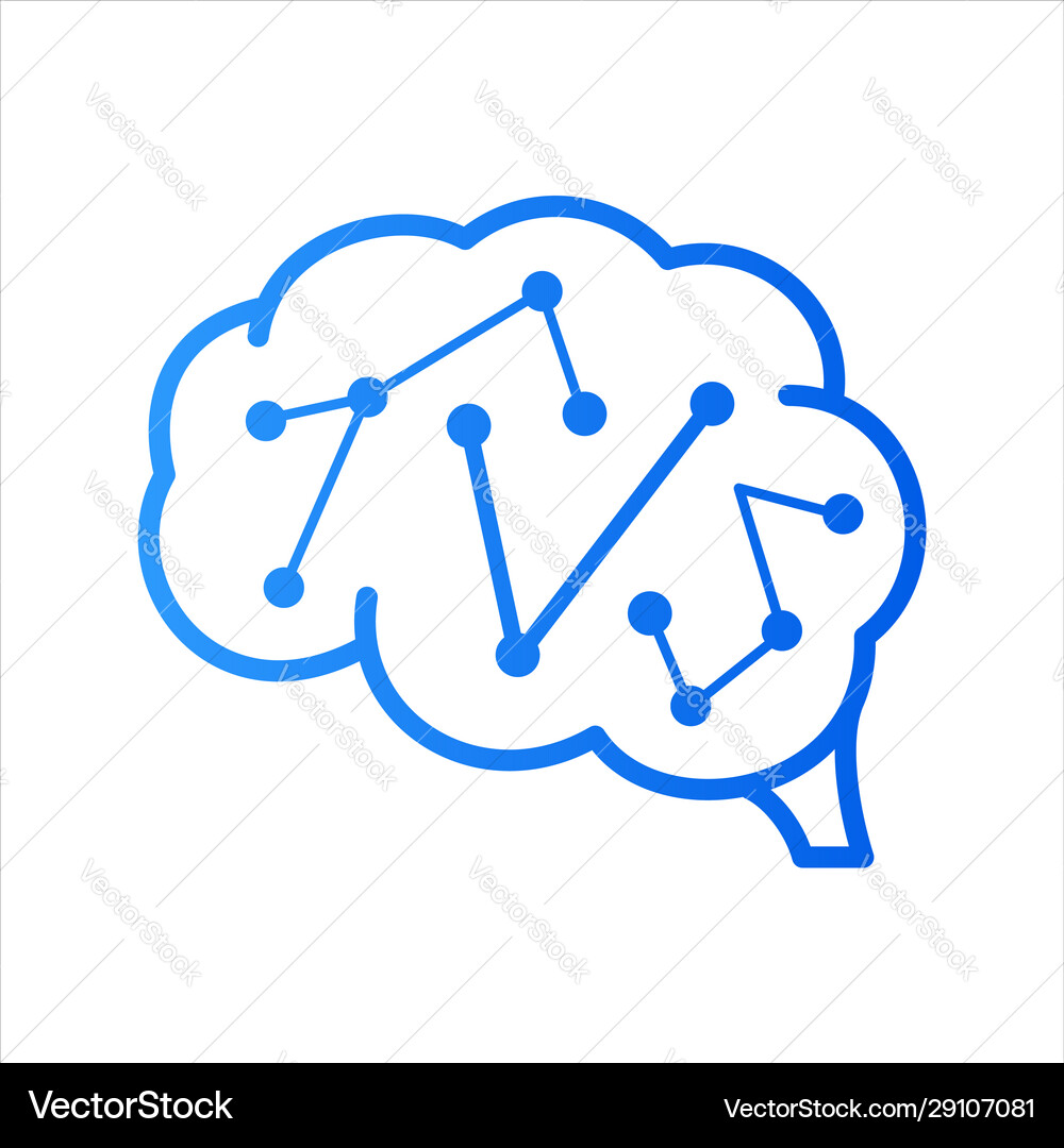 Initial v brain logo Royalty Free Vector Image