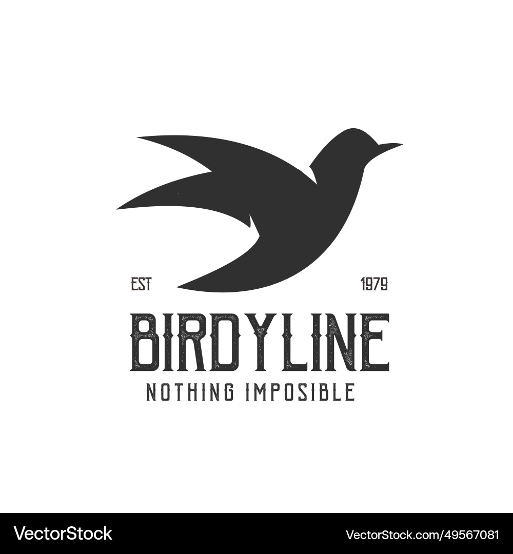 Logo retro vintage bird Royalty Free Vector Image