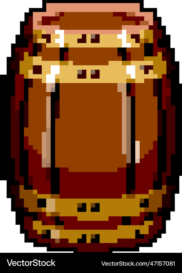 Old barrel wine game pixel art Royalty Free Vector Image