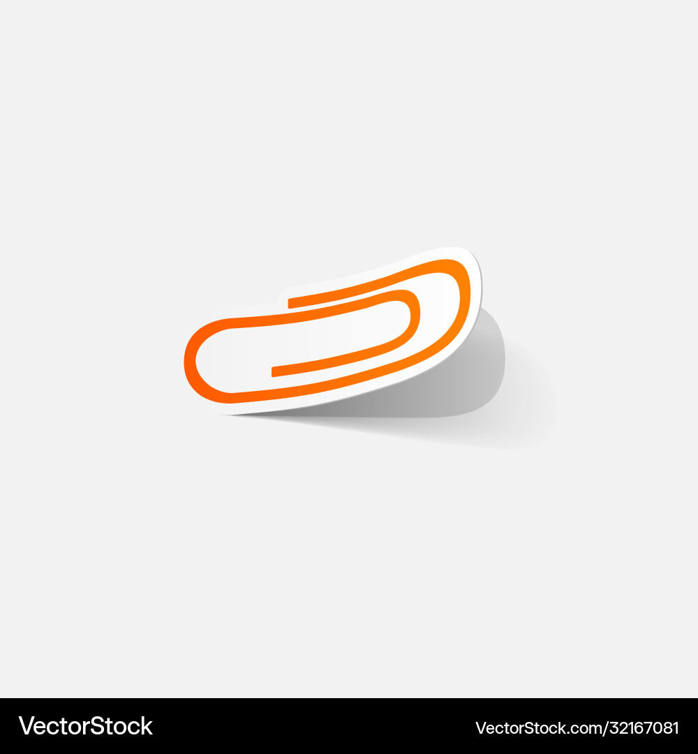 Paper clipped sticker clip Royalty Free Vector Image