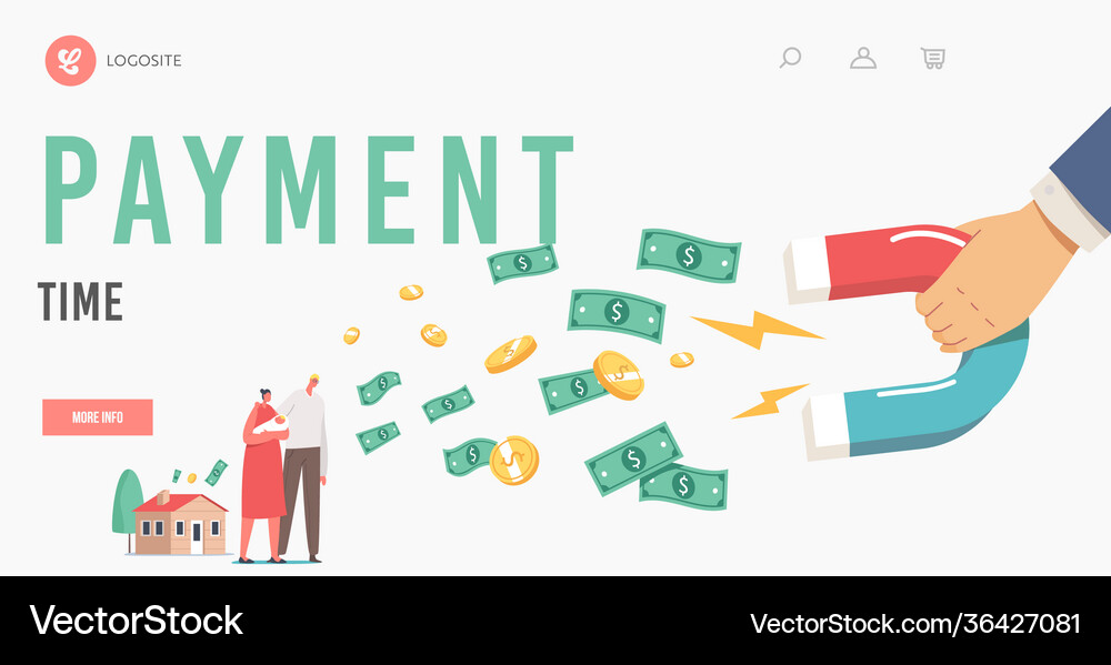 Payment time landing page template collectors Vector Image