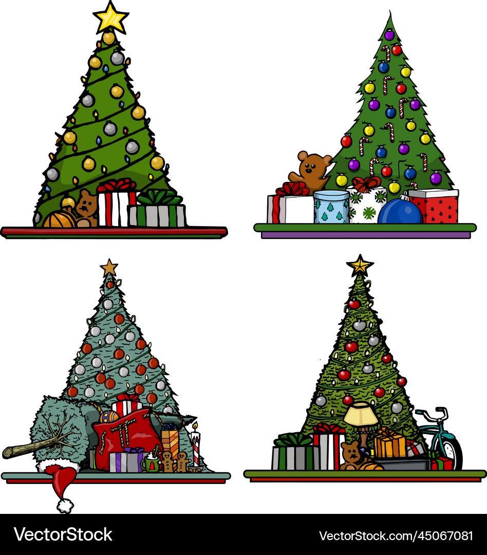 Set of christmas trees Royalty Free Vector Image