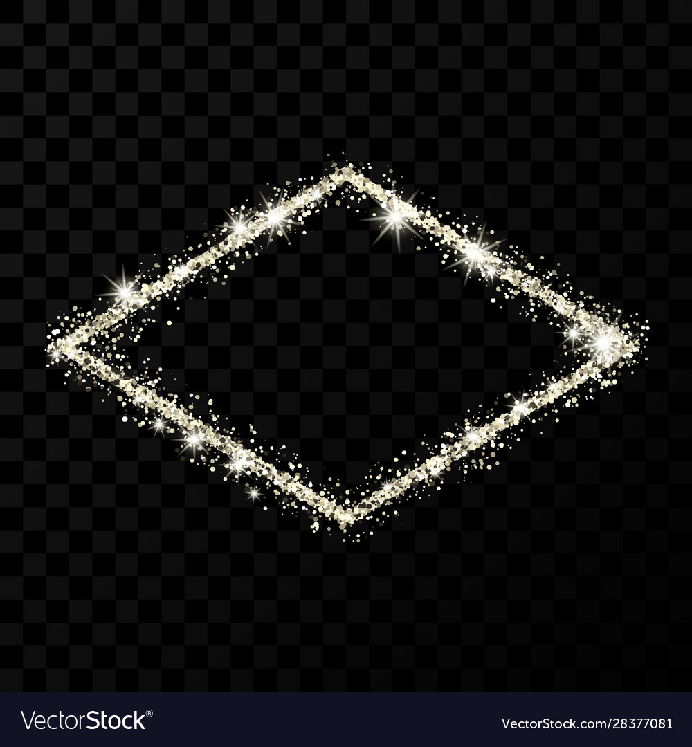 Silver glitter frame with shiny sparkles Vector Image