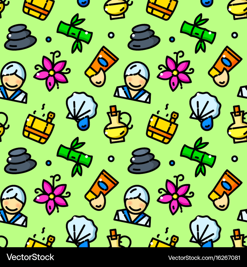Spa seamless pattern Royalty Free Vector Image