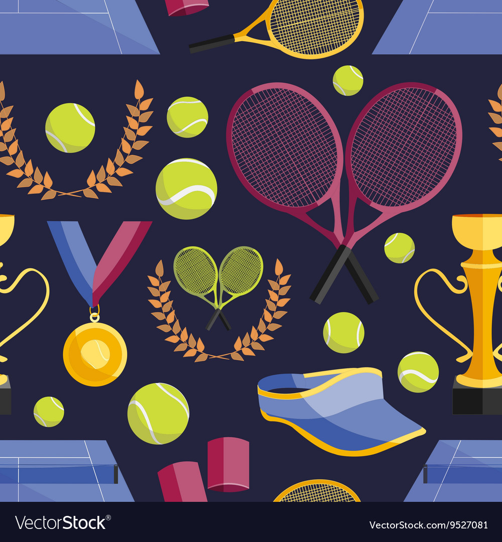 Tennis set pattern Royalty Free Vector Image - VectorStock
