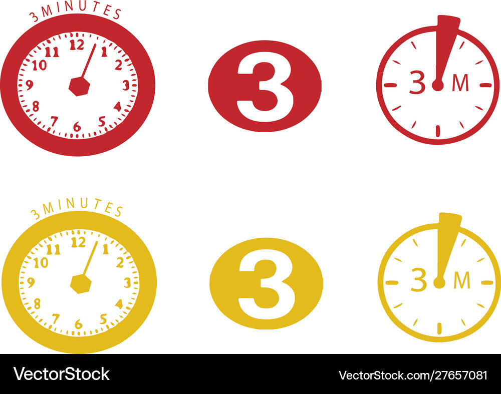 Three minutes icon isolated on white background Vector Image