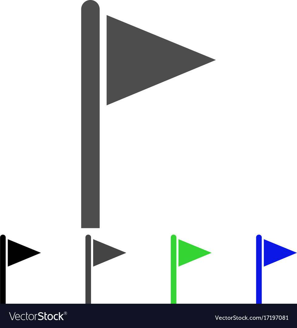 Triangle flag pointer flat icon Royalty Free Vector Image